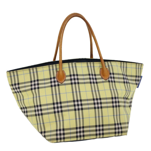 Burberry | Bags | Burberrys Nova Check Blue Label Tote Bag Nylon Yellow ...